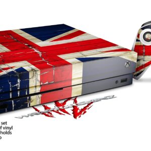 WraptorSkinz Decal Vinyl Skin Wrap Compatible with Xbox One X Console and Controller - Painted Faded and Cracked Union Jack British Flag