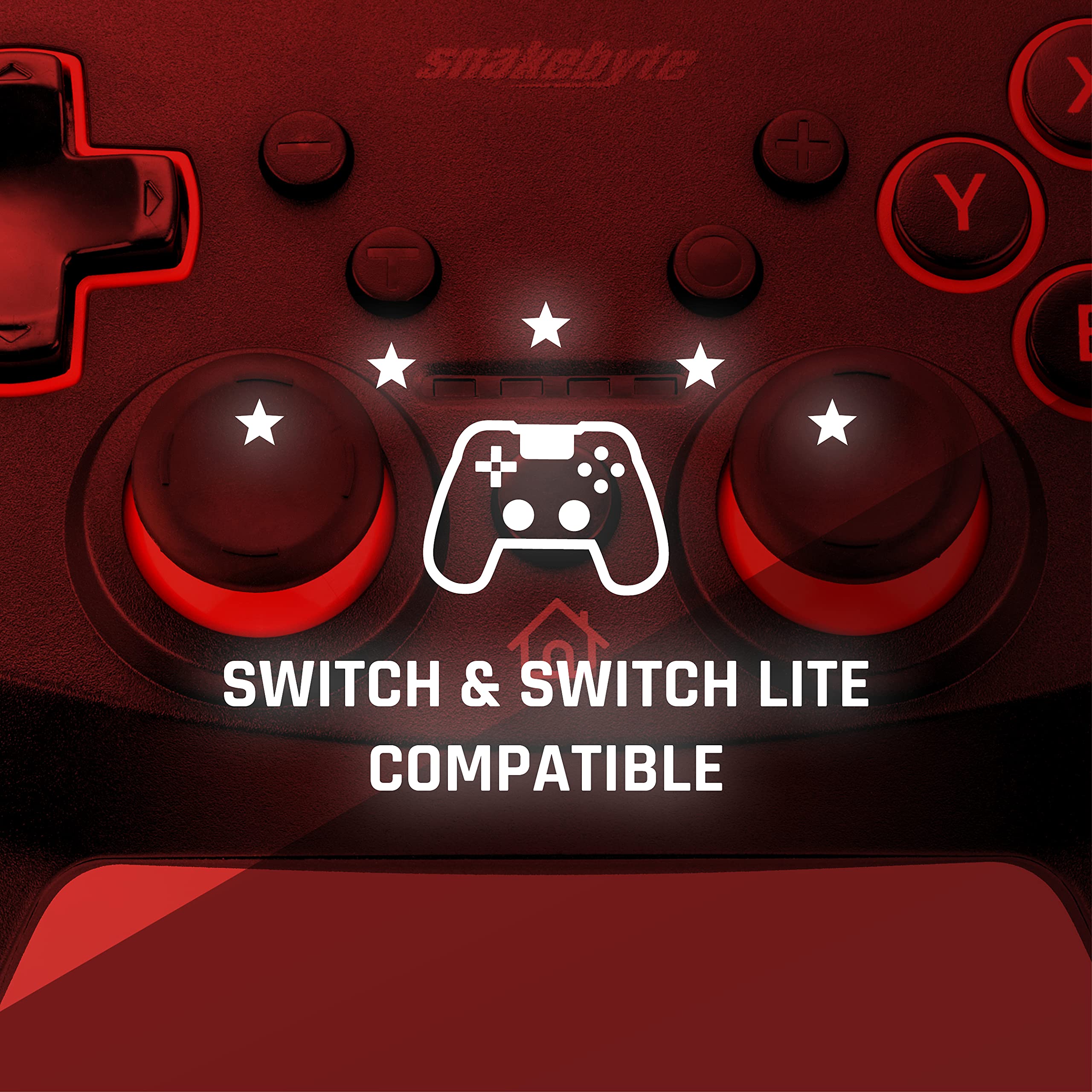 Snakebyte Gamepad Controller for Nintendo Switch/Lite/OLED – Gamepad S Pro – Dual Motor Turbo Vibration – Ergonomic – Programmable – Bluetooth – Dual Analog Joysticks