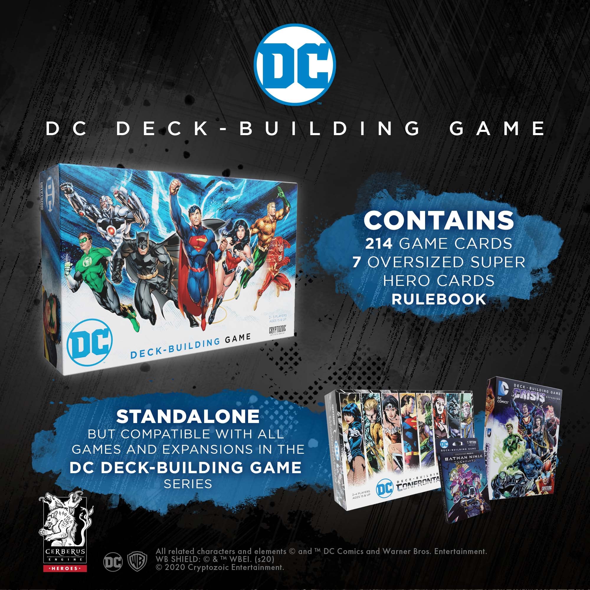 DC Deck-Building Game - Play as Members of DC's Justice League - Unique Abilities for Each Super Hero - Standalone, Compatible with Full DC Deck-Building Game Series