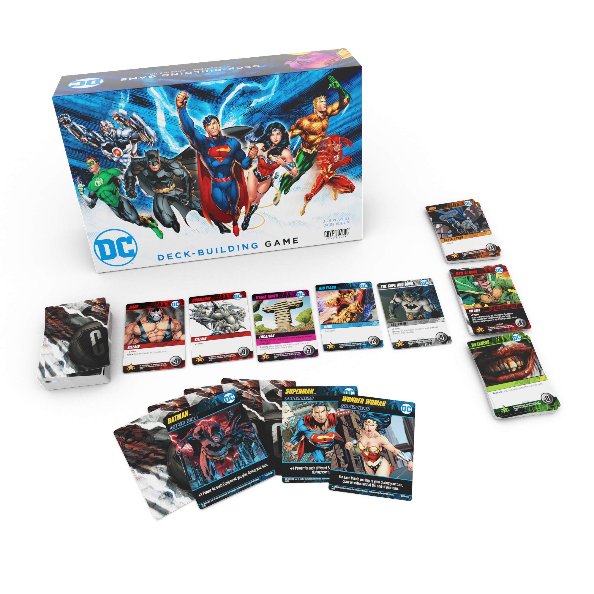 DC Deck-Building Game - Play as Members of DC's Justice League - Unique Abilities for Each Super Hero - Standalone, Compatible with Full DC Deck-Building Game Series