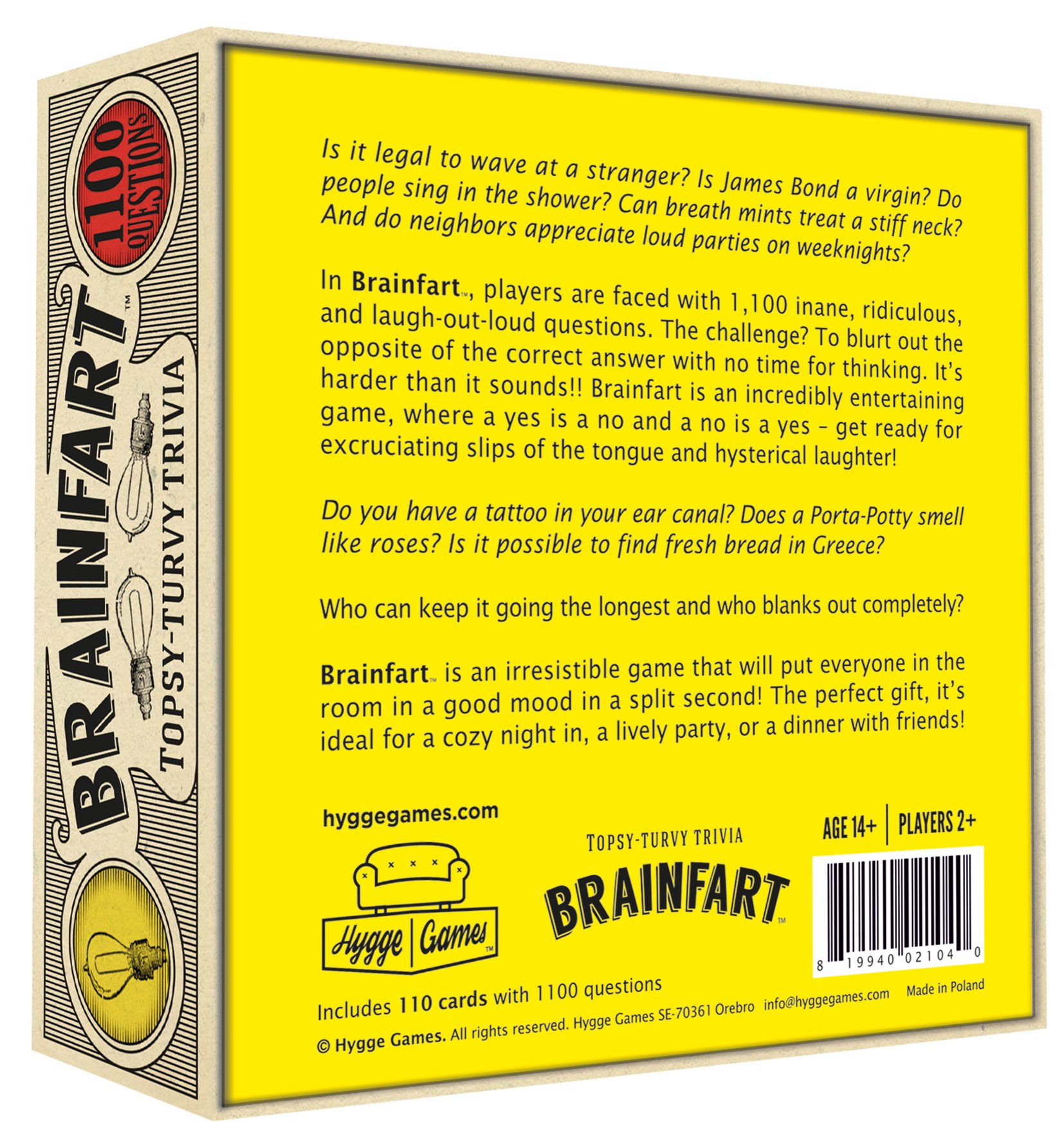 Hygge Games Brainfart Topsy Turvy Trivia Game, Sand