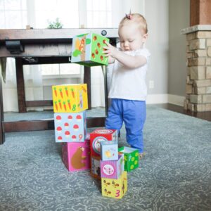 Fat Brain Toys Woodland Friends Stacking Cubes - Fine Motor & Number Learning, 12 mos+