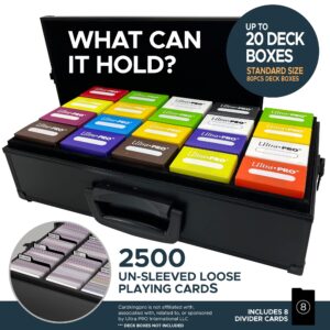 Game Card Storage Case (BBB/MTG Edition) | Suitable for Magic The Gathering, Yugioh, and Other TCG Etc (Game Not Included) | Includes 8 Dividers | Fits up to 2500 Loose Unsleeved Cards