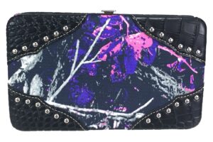 zzfab rhinestone studded camo wallet girl wallet (pink)