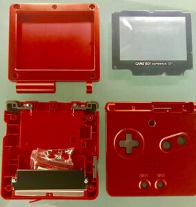 game boy advance sp shell crimson red