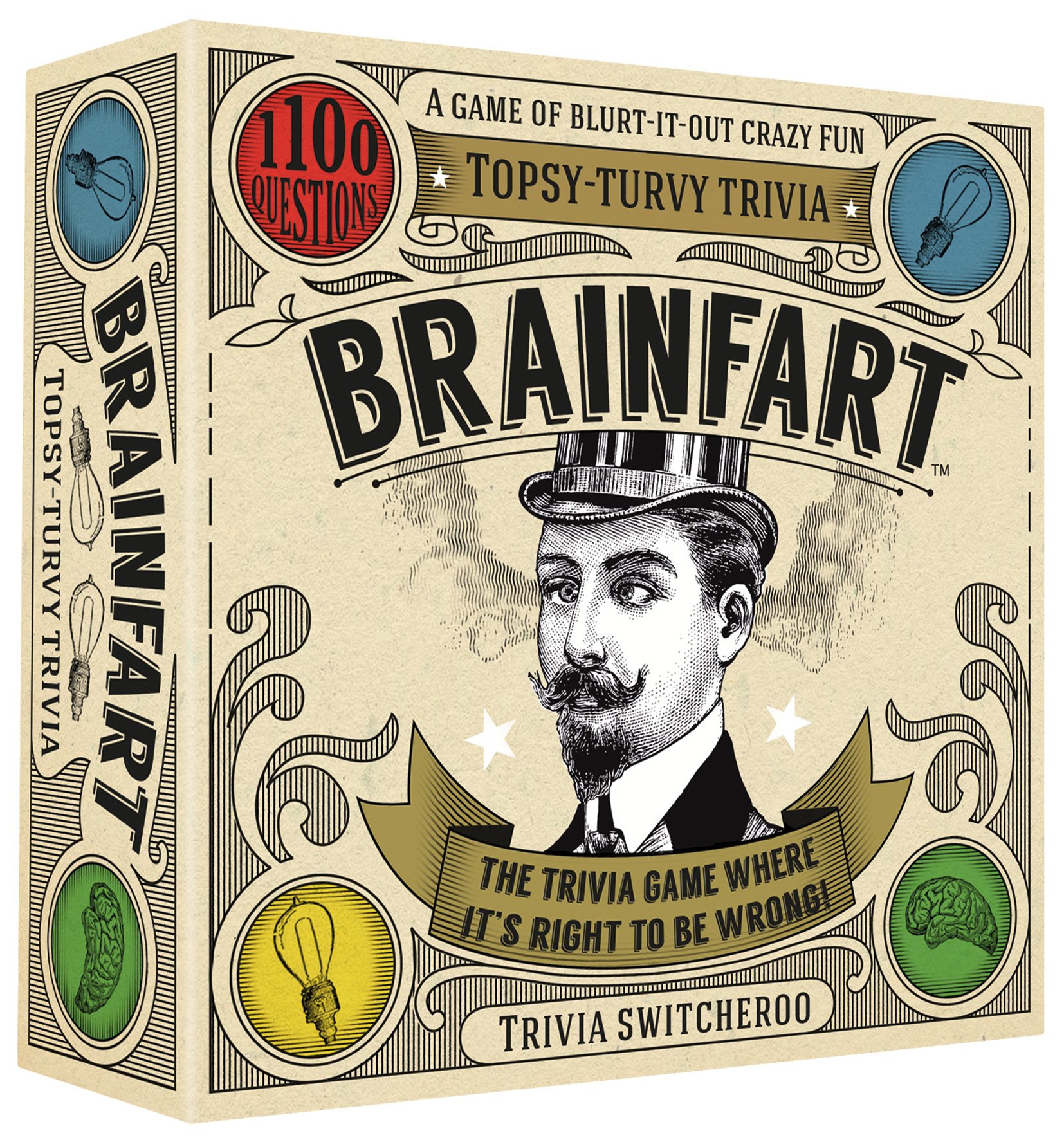 Hygge Games Brainfart Topsy Turvy Trivia Game, Sand