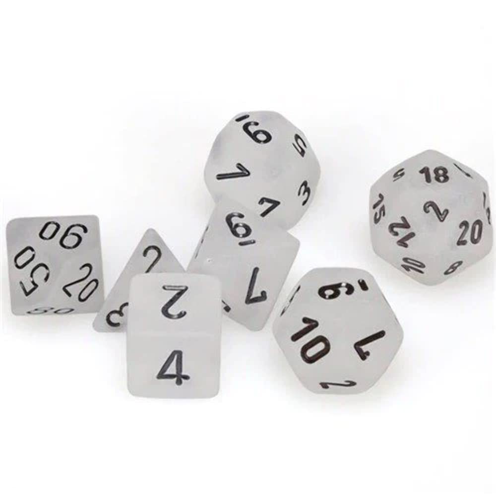 Chessex CHX27401 Dice-Frosted Clear/Black Set