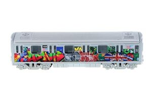 mta new york city metro subway with latino union jack graffiti 7" diecast model 1:100 scale