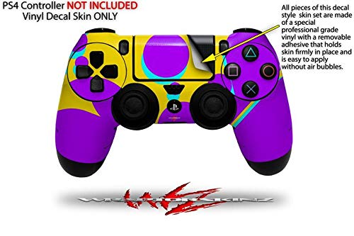 WraptorSkinz Vinyl Decal Skin Compatible with Sony PS4 Controller PlayStation 4 Original Slim and Pro Drip Purple Yellow Teal (Controller NOT Included)