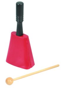 basic beat bb366 cowbell on handle - easy to hold, bright metallic tone, includes mallet