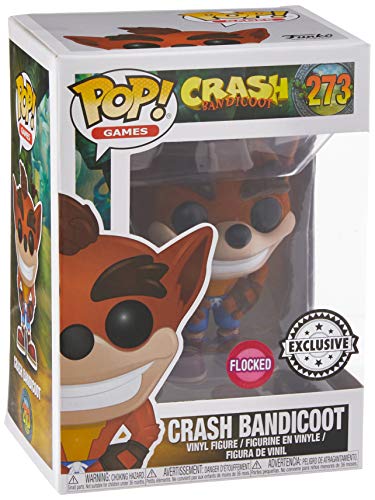 POP Funko 0889698256438 Crash Flocked Exclu Figurines 10 cm