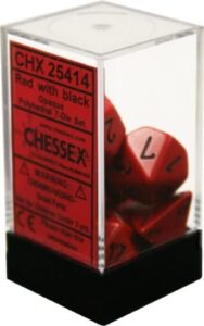 chessex chx25414 dice-opaque red/black set