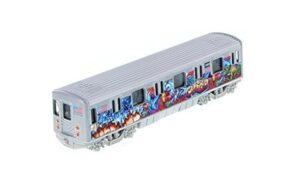 new york city metro subway 7" with chico graffiti diecast model 1:100 scale