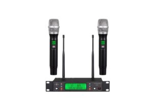 gtd audio uhf 200 selectable frequency channels professional wireless microphone karaoke mic system b88h