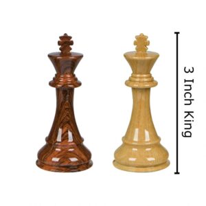 Piper High Polymer Weighted Chess Pieces with 3 Inch King and Extra Queens, Pieces Only, No Board