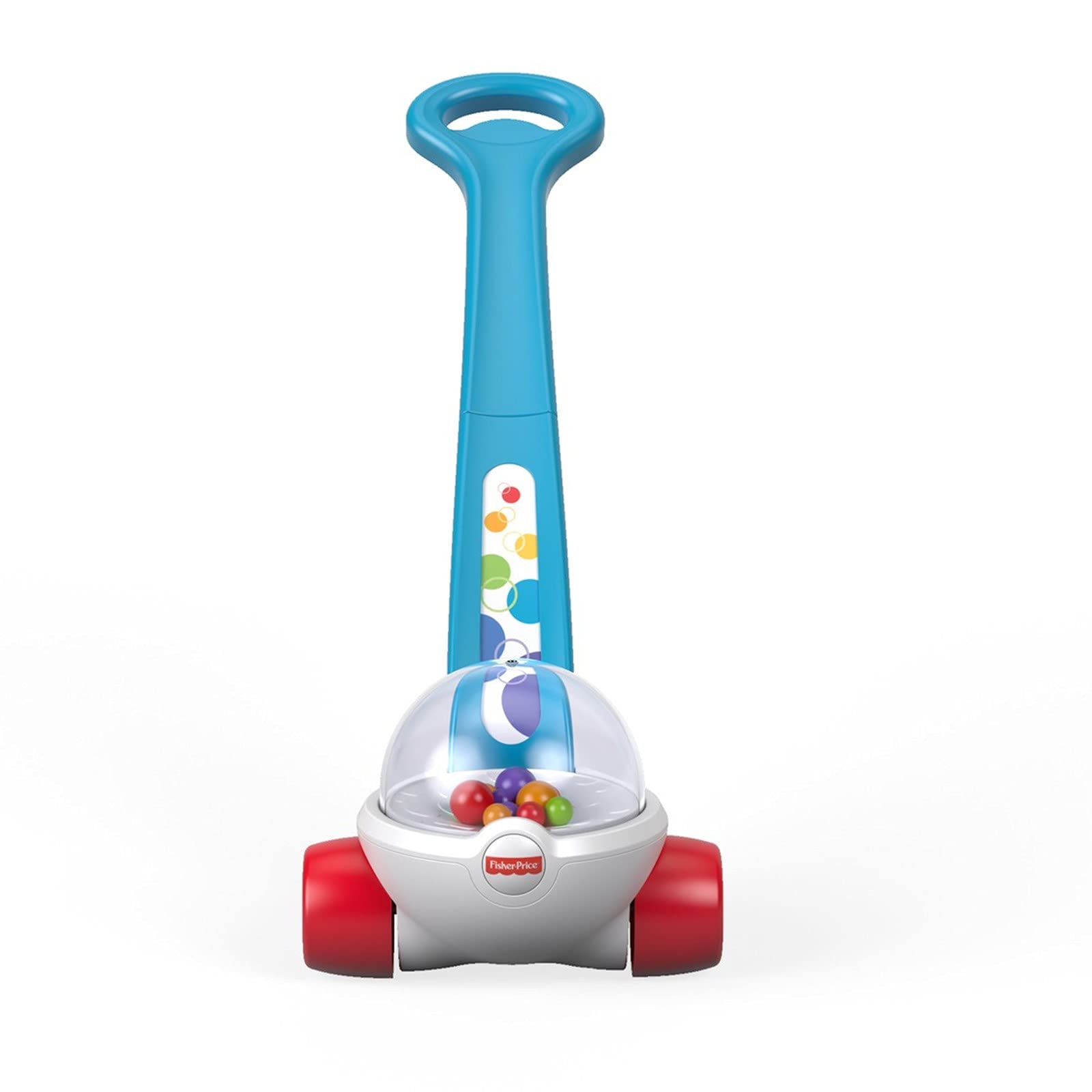 Fisher-Price Corn Popper Baby Toy, Toddler Push Toy with Ball-Popping Action for 1 Year Old and Up, 2-Piece Assembly, Blue​