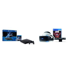 playstation 4 slim 1tb console - star wars battlefront ii bundle + playstation vr - doom bundle