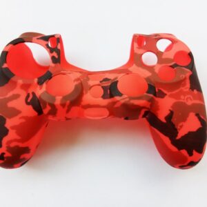 Hikfly Silicone Gel Controller Cover Skin Protector Compatible for PlayStation 4 PS4/PS4 Slim/PS4 Pro Controller (1 x Controller Cover with 8 x FPS Pro Thumb Grip Caps)(Red)