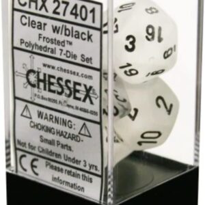 Chessex CHX27401 Dice-Frosted Clear/Black Set