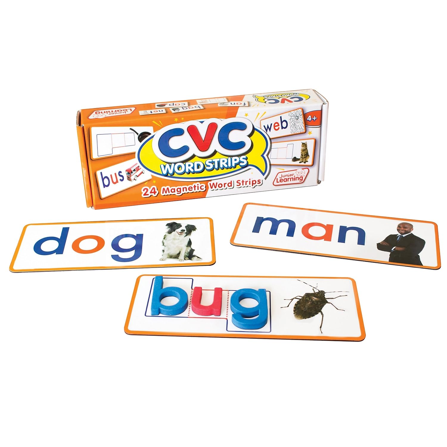 Junior Learning CVC Word Strips Set of 24