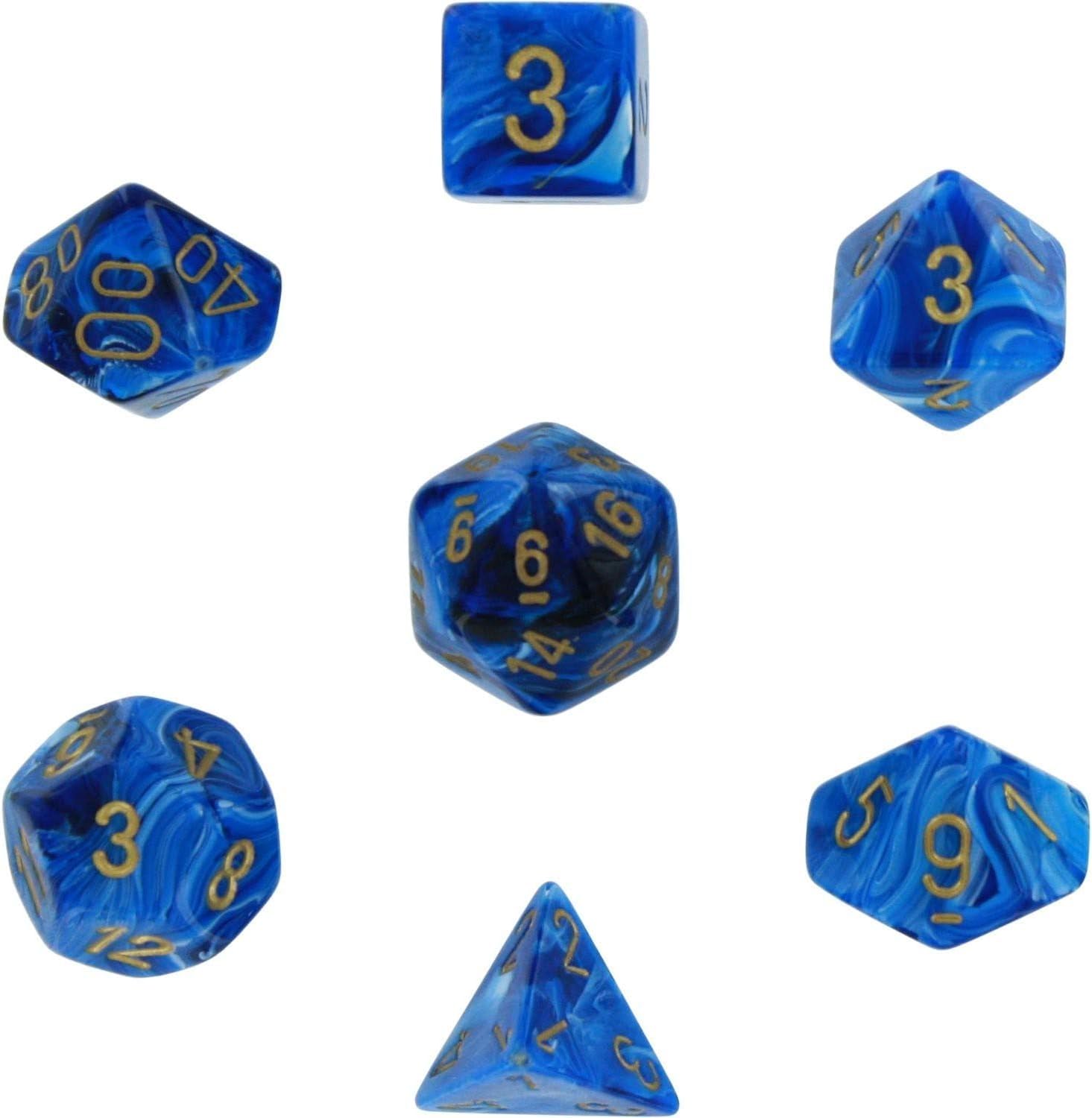 Chessex CHX27436 Dice-Vortex Blue/Gold Set