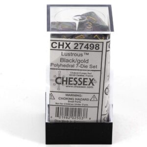 Chessex CHX27498 Dice-Lustrous Black/Gold Set