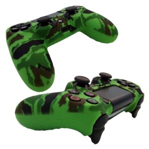 Hikfly Silicone Gel Controller Cover Skin Protector Compatible for PS4/PS4 Slim/PS4 Pro Controller (1 x Controller Cover with 8 x FPS Pro Thumb Grip Caps)(Green)