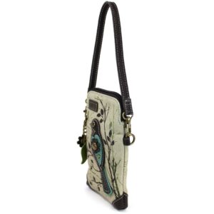 Chala Women's Safari Animal Canvas Crossbody Cell Phone Purse with Adjustable Strap -Sand (Bird)