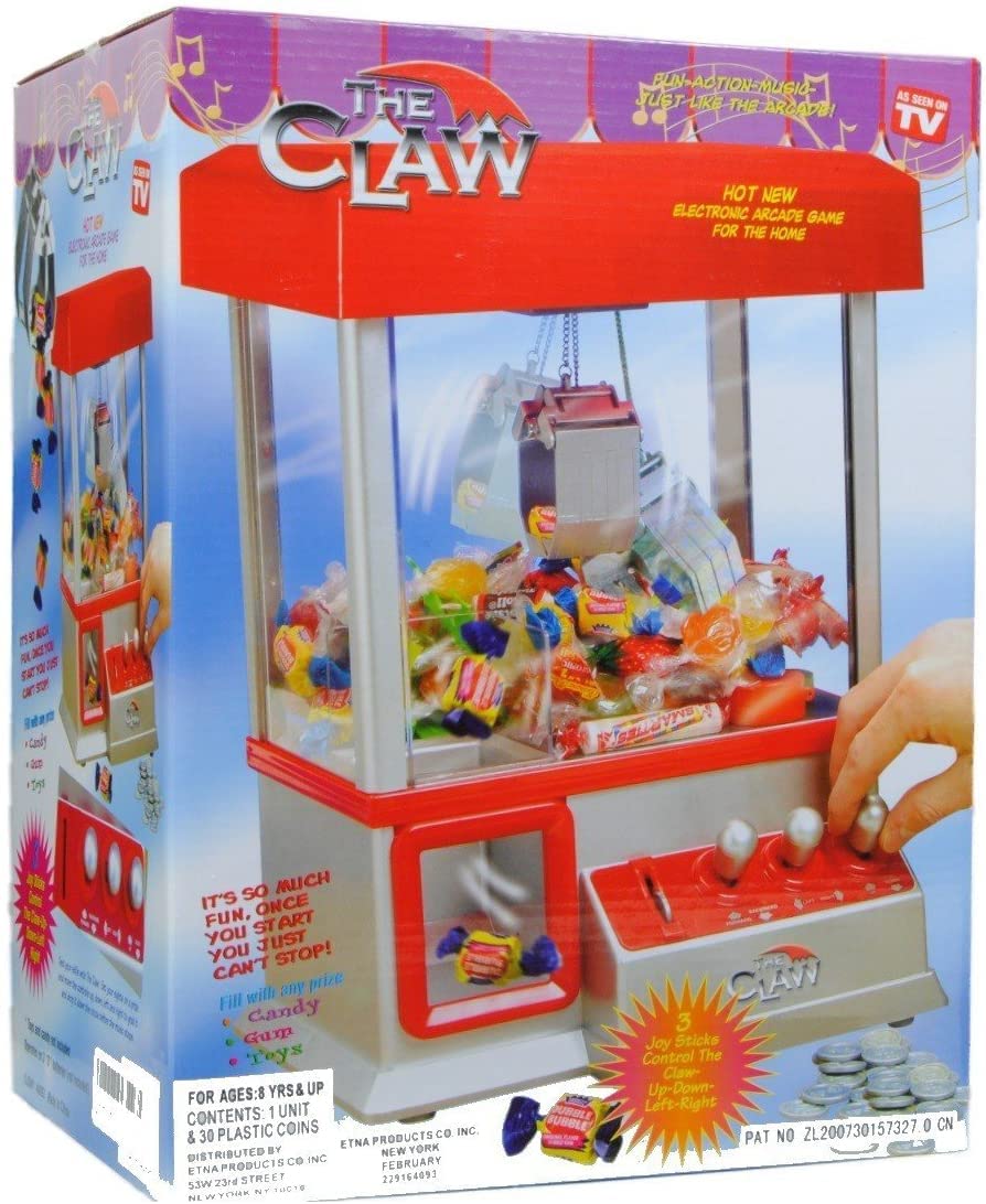 Etna Electronic Arcade Claw Machine - Toy Grabber Machine with Flashing LED Lights and Sound