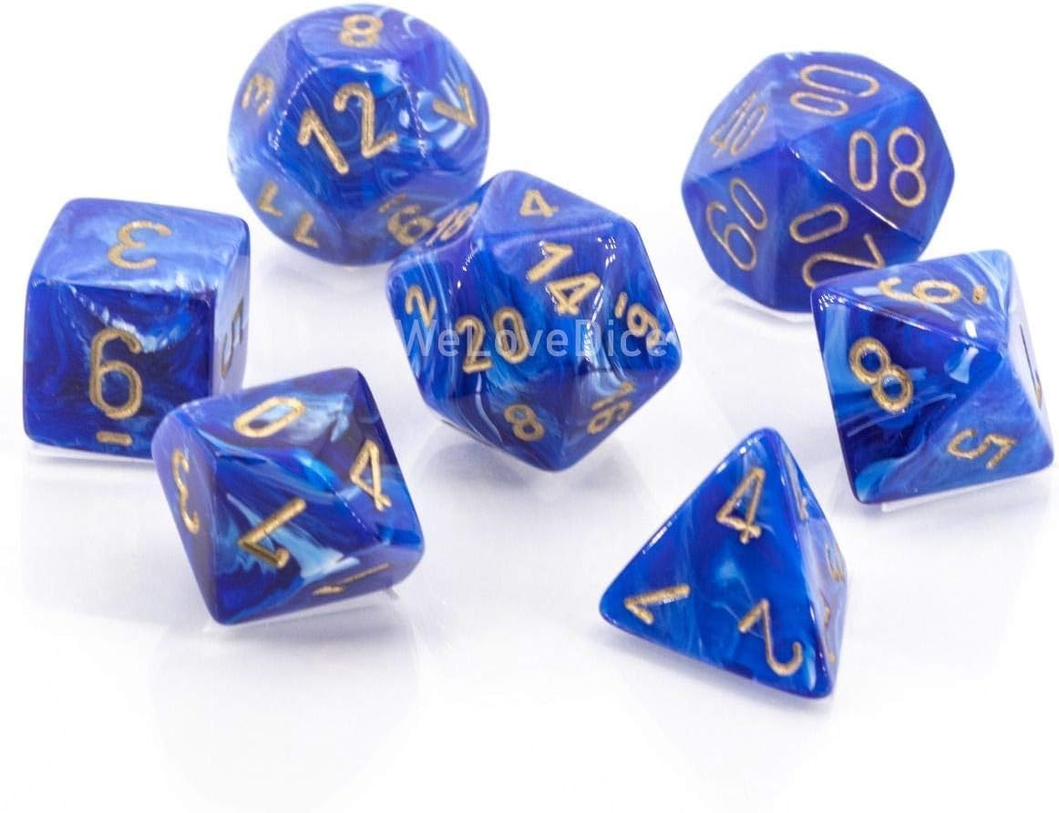 Chessex CHX27436 Dice-Vortex Blue/Gold Set