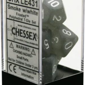 Chessex LE431 Frosted Polyhedral Smoke/White, Set of 7