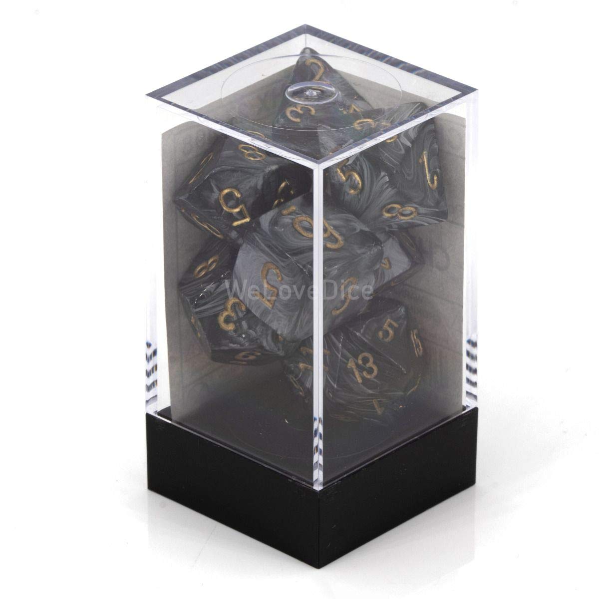 Chessex CHX27498 Dice-Lustrous Black/Gold Set