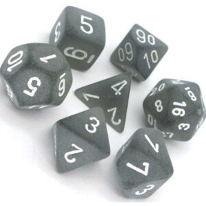 Chessex LE431 Frosted Polyhedral Smoke/White, Set of 7