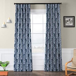 hpd half price drapes printed room darkening curtains for living room & bedroom 50 x 96, boch-kc108b-96 (1 panel) woodcut green