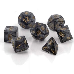 Chessex CHX27498 Dice-Lustrous Black/Gold Set