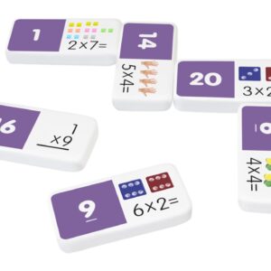 Junior Learning Multiplication Dominoes Game Set, 28 Pieces, Ages 7-9, Math Skills, Grade 2-3