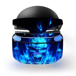 uushop protective vinyl skin sticker decal warp compatible with sony playstation vr blue skull