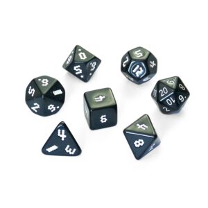 optidice set of seven dice in black