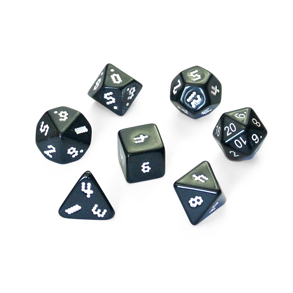 OptiDice Set of Seven Dice in Black