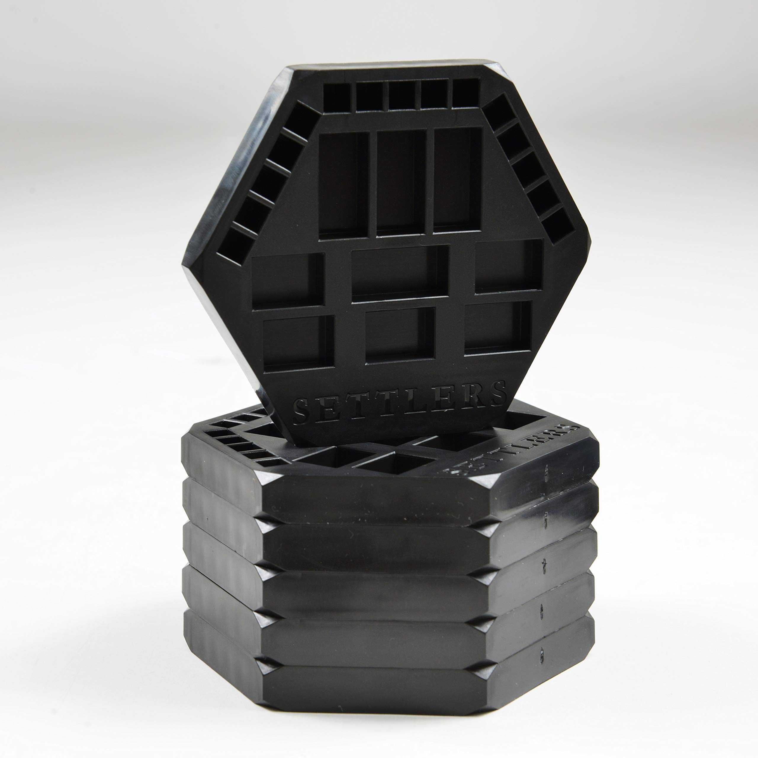 Solid Factory | Settlers Game Piece Holder/Organizer - Black (Set of 6)