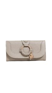 see by chloe women's hana long wallet, motty grey, one size