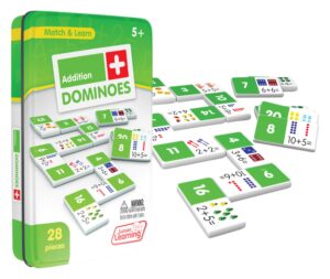 junior learning jl481 addition dominoes, multi 7.8 h x 4.7 l x 1.5 w,white