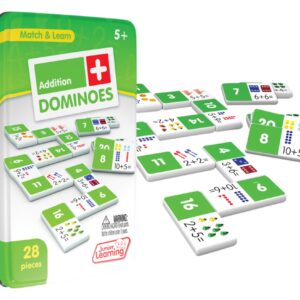 Junior Learning JL481 Addition Dominoes, Multi 7.8 H x 4.7 L x 1.5 W,White