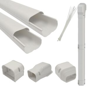 jeacent 7.5'l ac line set cover kit 3"w tubing for mini split, central air conditioner, heat pump