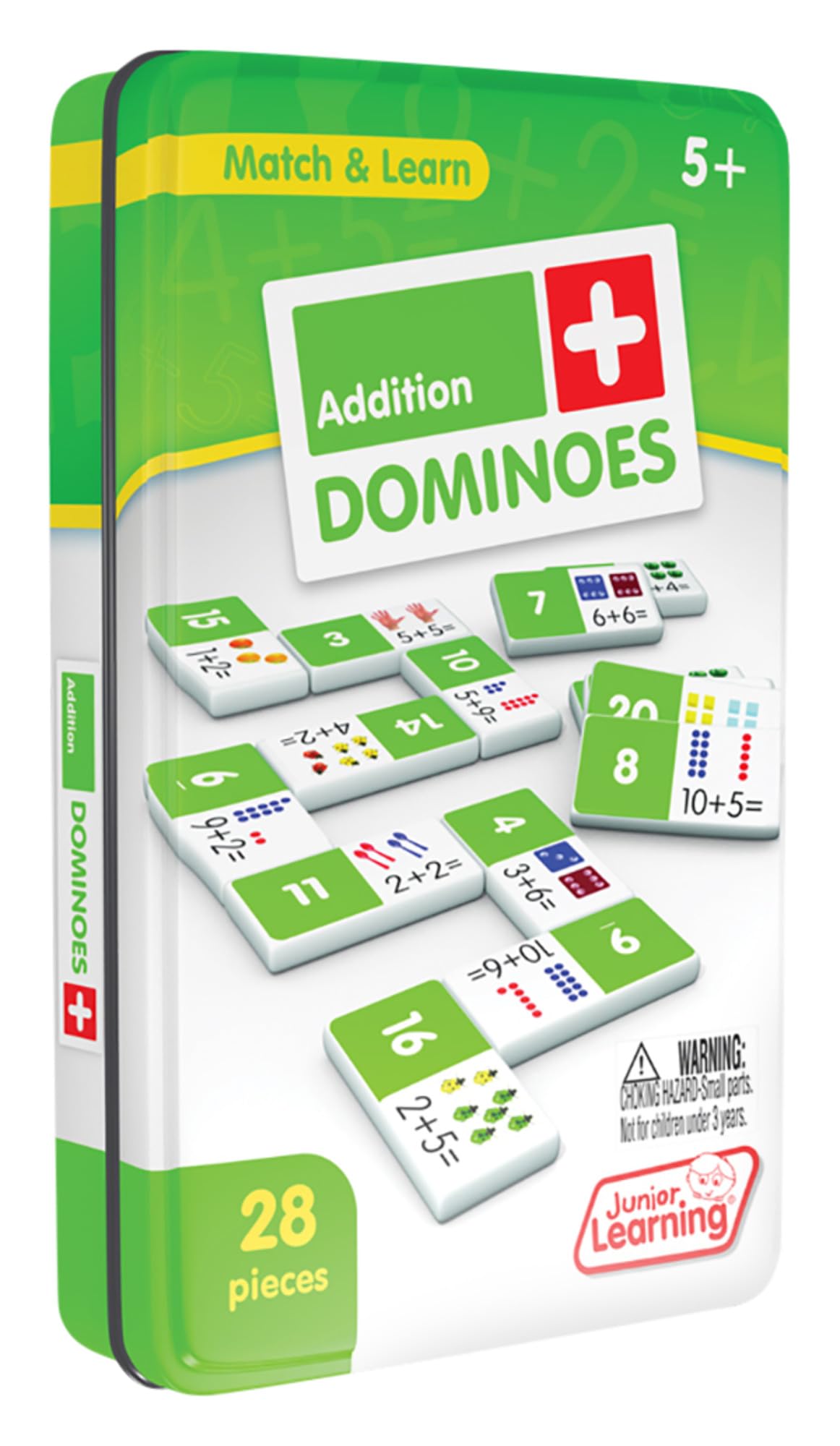 Junior Learning JL481 Addition Dominoes, Multi 7.8 H x 4.7 L x 1.5 W,White