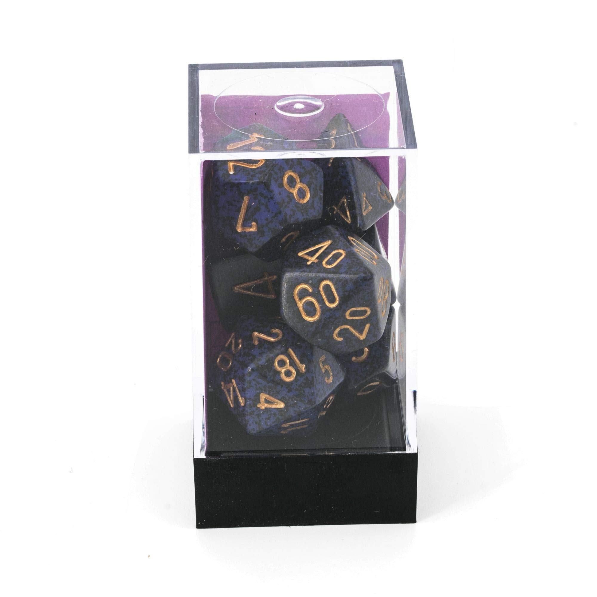 Chessex CHX25337 Dice-Speckled Golden Cobalt Set