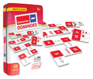 junior learning dominoes subtraction white 7.8 h x 4.7 l x 1.5 w