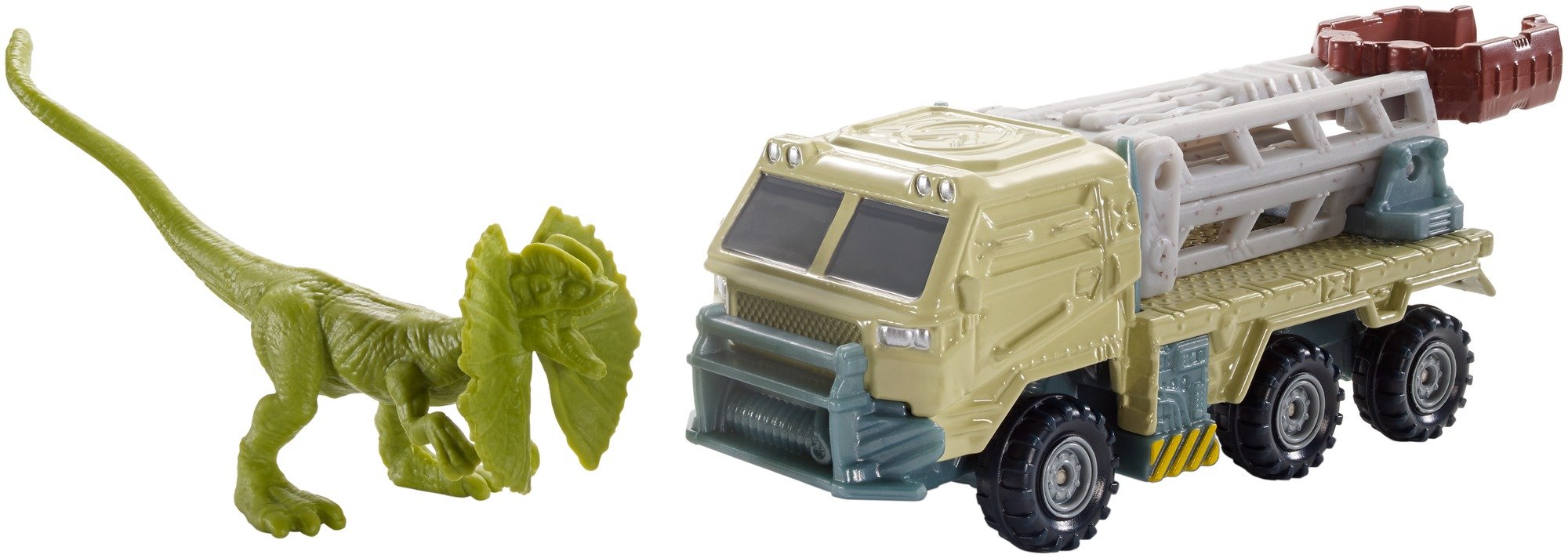 MATCHBOX JURASSIC WORLD DINO TRANSPORTERS DILOPHO-LOADER Vehicle and figure