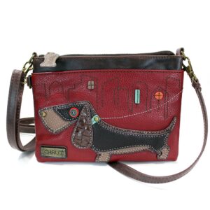 chala small crossbody phone purse with 2 adjustable strap (weiner red)