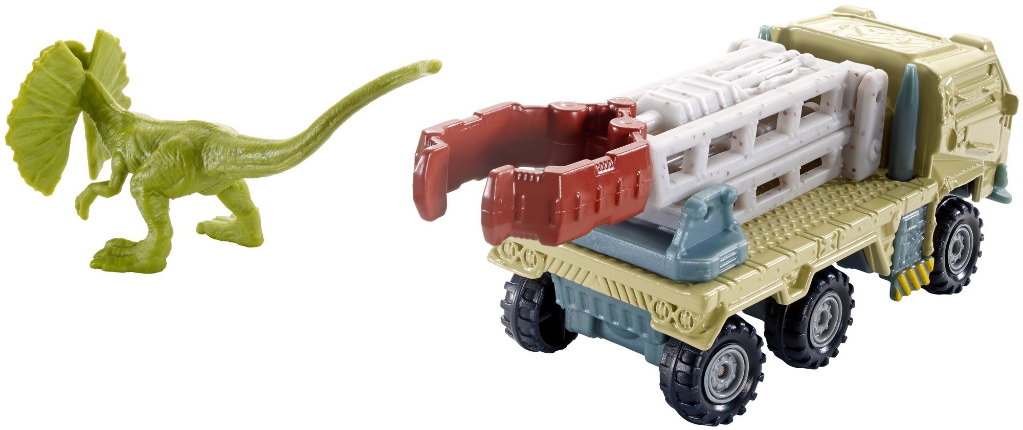 MATCHBOX JURASSIC WORLD DINO TRANSPORTERS DILOPHO-LOADER Vehicle and figure